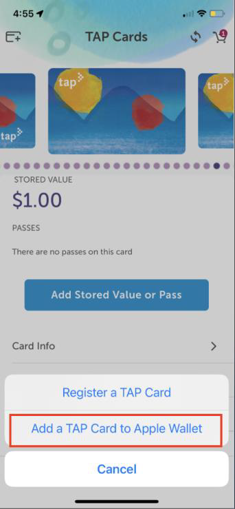 Transit Virtual Tap Card Instructions