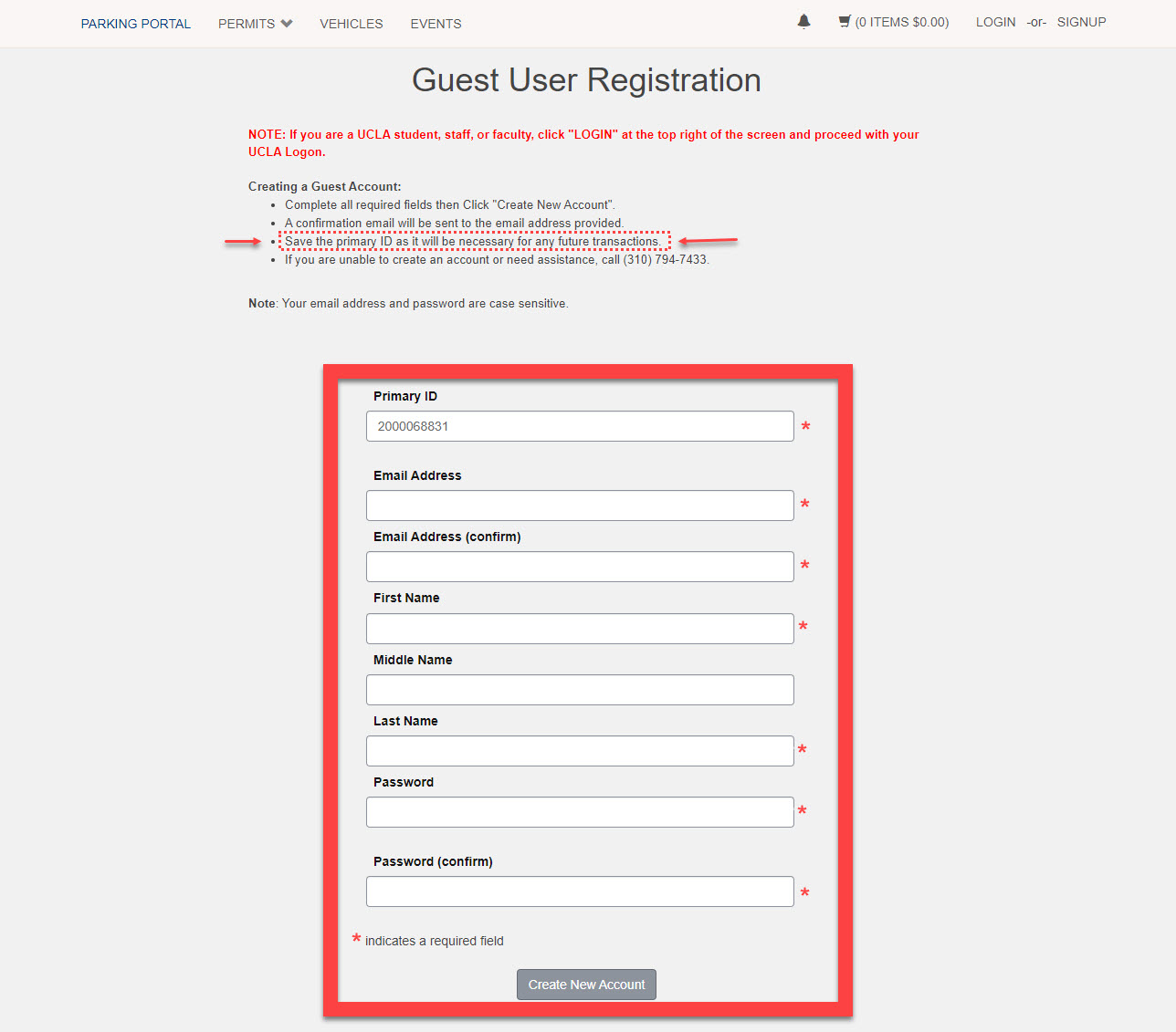 Creating a Guest Account to Purchase a Bruin ePermit